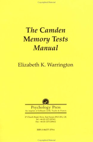 Buy Camden Memory Tests Manual Book Online at Low Prices in India ...