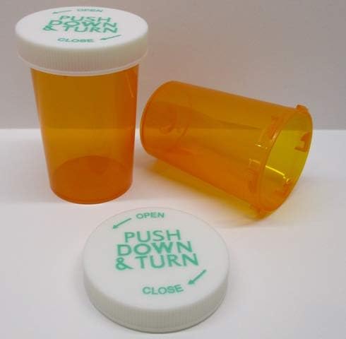 Amazon.com: Plastic Prescription Vials/Bottles 100 Pack w/Caps Large 20 ...