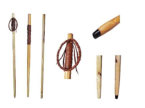 Amazon.com: 1 in. Hickory Hiking Staff With Leather Handle & Wrist ...