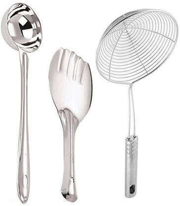 Buy Shiv Home World Stainless Steel Cooking Deep Fry Pan & Serving Pcs ...