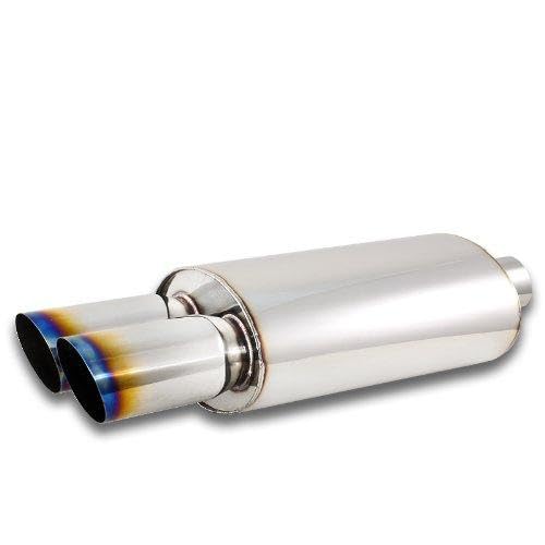 Amazon.com: Universal 3" Slanted Dual Burnt Tip T-304 Stainless Steel ...