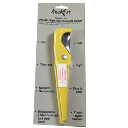 Plastic Pipe and Conduit Cutter, Teflon Coated Steel Blade, Yellow ...