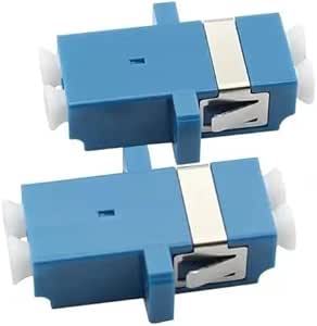 Amazon.com: 10pcs LC Adapter singlemode Blue Duplex Optical Fiber ...