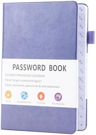 B6 Password Book Alphabetical with Tabs, Password Book for Seniors ...