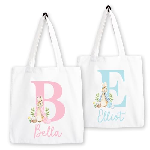 Personalised Easter Bag | Pink or Blue Initial | Personalised Easter ...