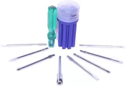 B's Garage- 8-in-1 Pc Screw Driver Kit With 3 Flat Blades, 3 Phillips ...