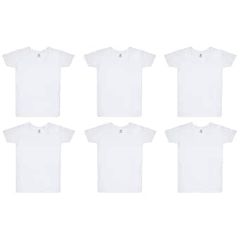 VIP Bonus Junior Kids Combed Cotton White Vest with Sleeve for Boys 8-9 ...