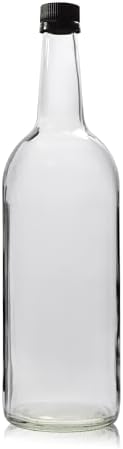 Ampulla 750ml Clear Glass Mountain Bottles with Black Screw Tops – Pack ...