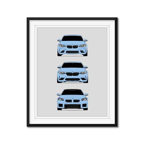 Amazon.com: Custom Car Posters History of BMW M2 Generations and Handmade Print of BMW M2 F87 ...