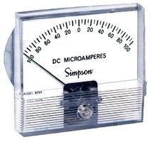 Analog Panel Meter, Black Knife-Edge Pointer, DC Current, 0A to 100A ...