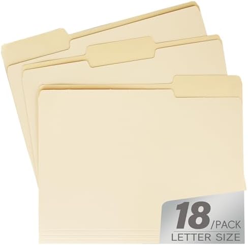 Amazon.com : pmybupo Manilla File Folder,1/3 Cut Tab,Letter Size ...