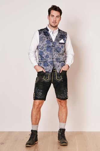 Krüger Dirndl Blau Herren Trachten Weste Kurz, Modell: Dustin, Kurzarm ...