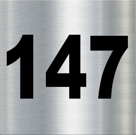 Number Plate 147 Room, Door No,Rack Numbers Warehouse, Steel Brushed ...