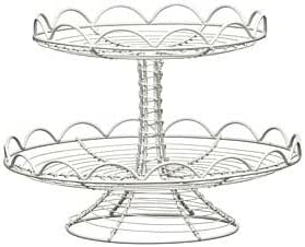 2 Tier Cream Wire Cake stand Cake Display Holder : Amazon.co.uk: Home ...