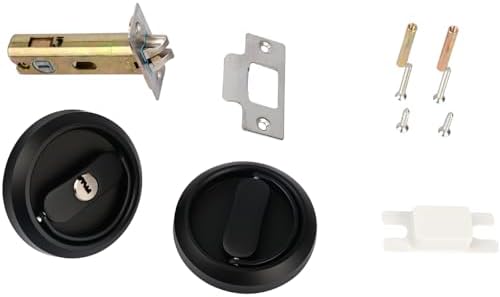 LEICHI Black Recessed Door Handles Knobs Privacy Doors Latch Locks ...