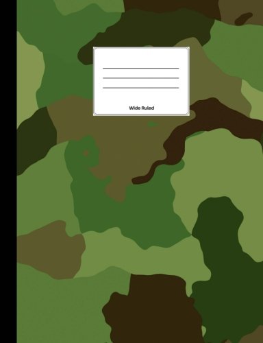Army Green Camo Composition Notebook: Wide Ruled, Softcover, 100 sheets ...