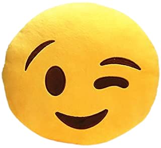 Soft Toy Smiley Yellow Soft Pillow Enjoy Print Pillow, Size 30 cm ...