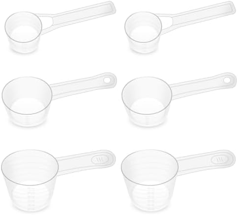 6 Pcs Plastic Measuring Spoon Set, 60ml/30ml/15ml Scoops for Powder ...