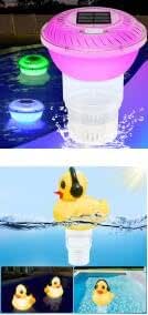 Amazon.com : Pool Chlorine Floater with Colorful Light+Floating Pool ...