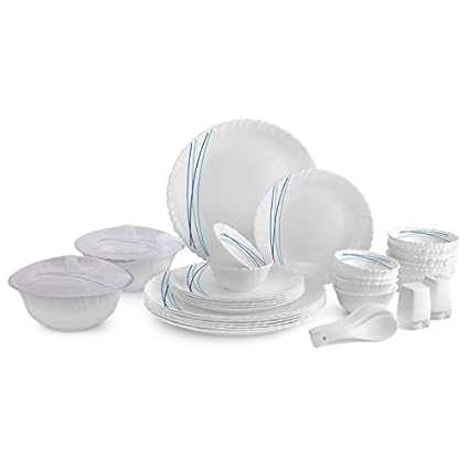Cello Opalware Dinner Set, Multicolour - 37 Pieces : Amazon.in: Home ...