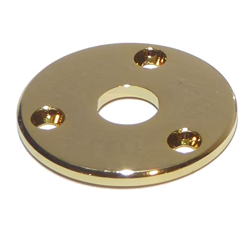 Flying V electric guitar input jack socket plate in gold round ...