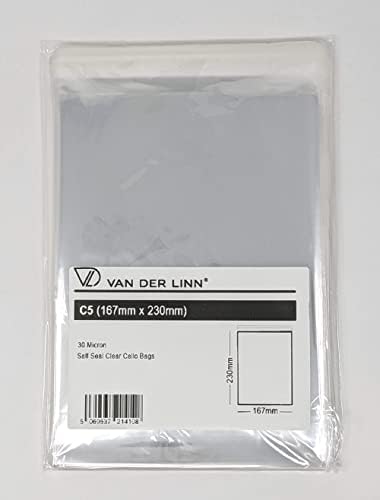 celloexpress C5 Cello - 167mm x 230mm + 30mm Flap - Cellophane Greeting ...