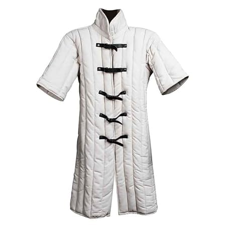 Amazon.com: Handmade gambeson Thick padded clothing White padded armor ...