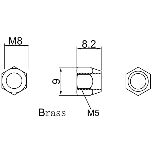 Brass Guitar truss rod nut M5 metric thread – BigaMart