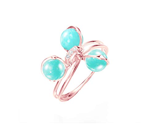 Amazonite ring by Majade. Teal blue stone ring, Amazonite engagement ...