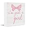 Amazon.com: CUANFDDSF Trendy Pink Bow Coquette Room Decor Wooden Box ...