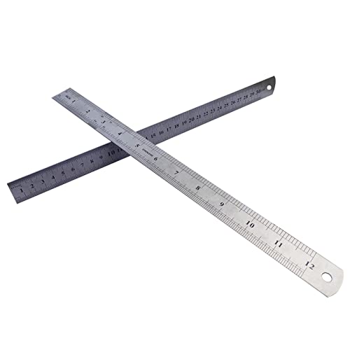 Amazon: 2 Pack - 12" Stainless Steel Machinist Engineer Ruler, Metric ...