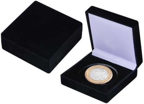 Amazon.com : beinkmake 2 Pcs Coin Display Case Velvet Black Challenge ...