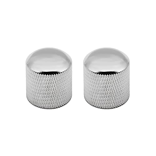 FLEOR Dome Knobs Knurled Metal Knobs Push-on Style for Electric Telecaster/Precision Bass Guitar ...
