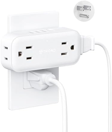 TROND Outlet Extender with 360 Rotating Plug, 3 AC Outlet Splitter with ...