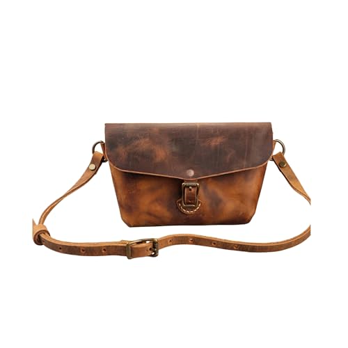 Vintage rustic genuine leather crossbody fanny pack, leather designer ...