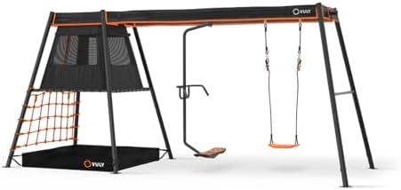 Amazon.com: VULY 360 Pro Max C2-2 Bay Backyard Metal Swing Set with ...