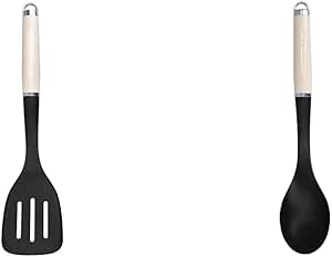 KitchenAid Slotted Turner, Silicon Spatula Kitchen Utensils, Almond ...