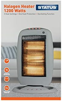 STATUS Halogen Heater | Indoor Electric Heater | 1200W Infrared Heater ...