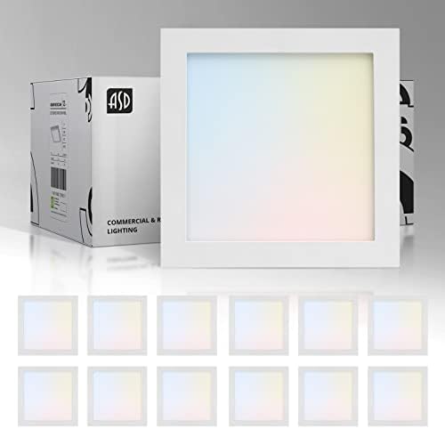Amazon.com: ASD Paquete de 12 luces LED cuadradas de techo empotradas ...