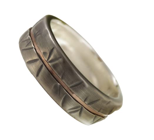 Amazon.com: Rustic Men's ring, Unique Men's ring, Man's Wedding Band ...