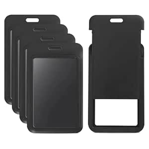 ID Badge Holder 5 Pack,Vertical Clear Name Key Card Protector,Hard ...