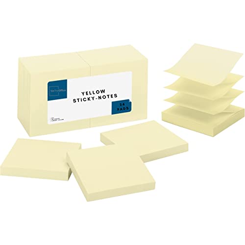 Snapklik.com : 1InTheOffice Yellow Pop Up Sticky Notes 3x3, Fan Folded ...