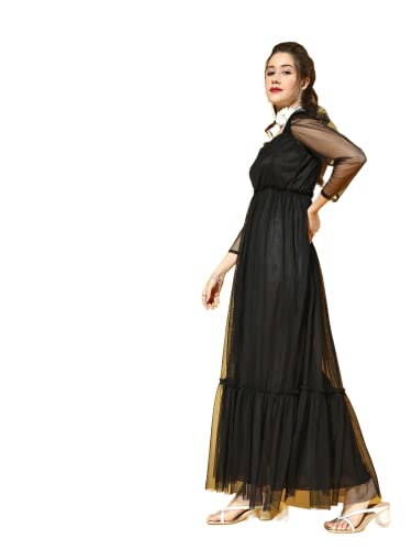 Buy U&F Women Stylish Solid Sheer Dress at Amazon.in