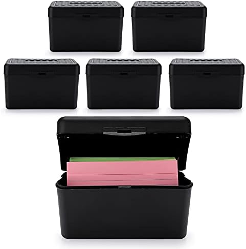 Q-Connect Card Index Box 152 x 102mm Black KF10010 : Amazon.co.uk ...