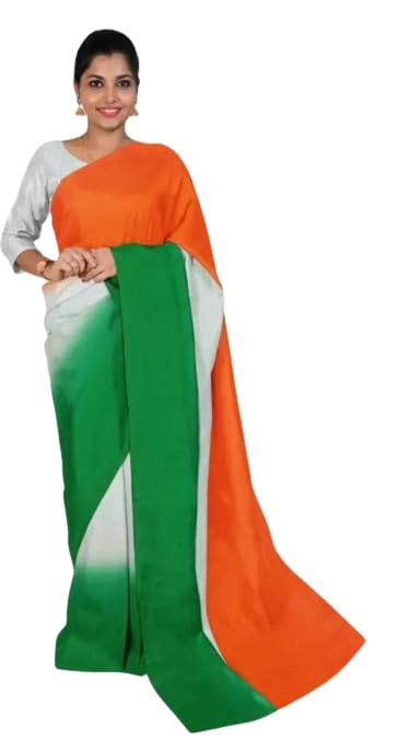 Buy TIRANGA SAREE Independence Day FLAG SAREE Tricolor Tiranga Oraganza ...