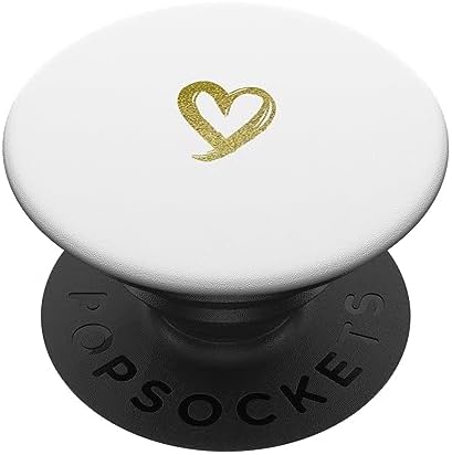 Amazon.com: Yellow Minimalist Heart White PopSockets Adhesive PopGrip ...