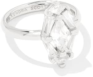 Amazon.com: Kendra Scott Lindy Rae Elyse Cocktail Ring for Women - Brass - White Crystals in ...