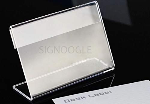SIGNOOGLE Acrylic Stand for Table Small Mini L Label Holder Acrylic ...