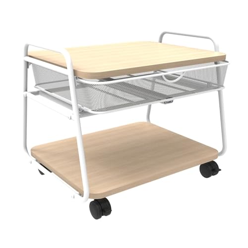 Safco Onyx Under-Desk Utility Cart & Multi-Use Printer Stand, Printer ...