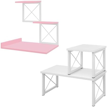 Amazon.com: ELITEROO Wood Desktop Shelf, 3 Tier Desk Shelves + 2 Tier ...